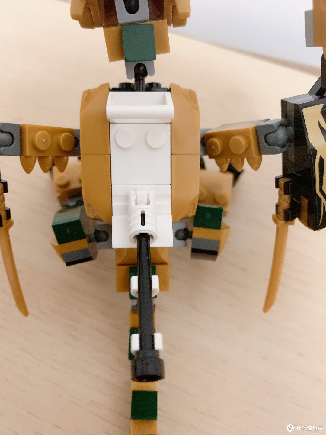 乐高70666开箱拼搭： 幻影忍者黄金飞龙，摆造型超威猛_木制积木_什么值得买