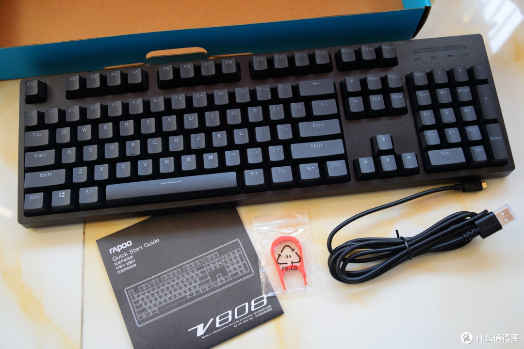 入手雷柏V808机械键盘，原厂Cherry MX轴+键线分离，使用真方便_键盘_什么值得买