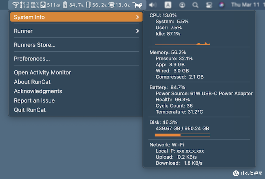 RunCat—在任务栏奔跑的猫_软件应用_什么值得买