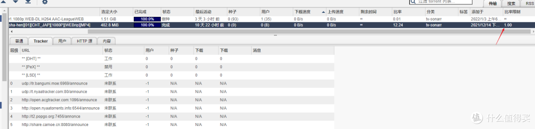 qBittorrent 下载器 全自动限制非信任PT Tracker分享率 分享时间_NAS存储_什么值得买