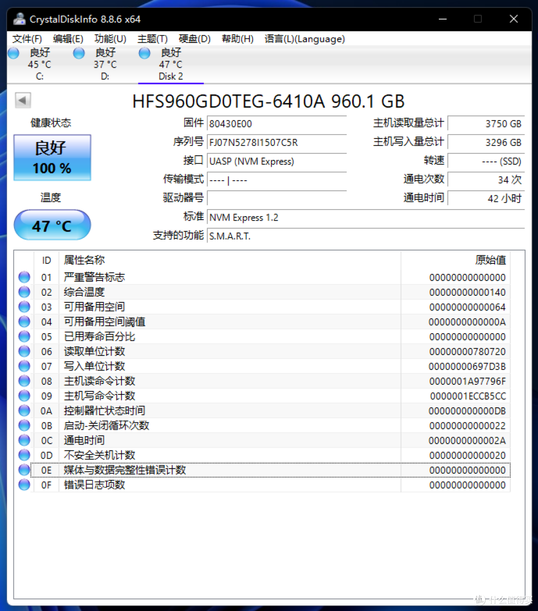 海力士PE4010 960G NVME 大船简测_电脑配件_什么值得买