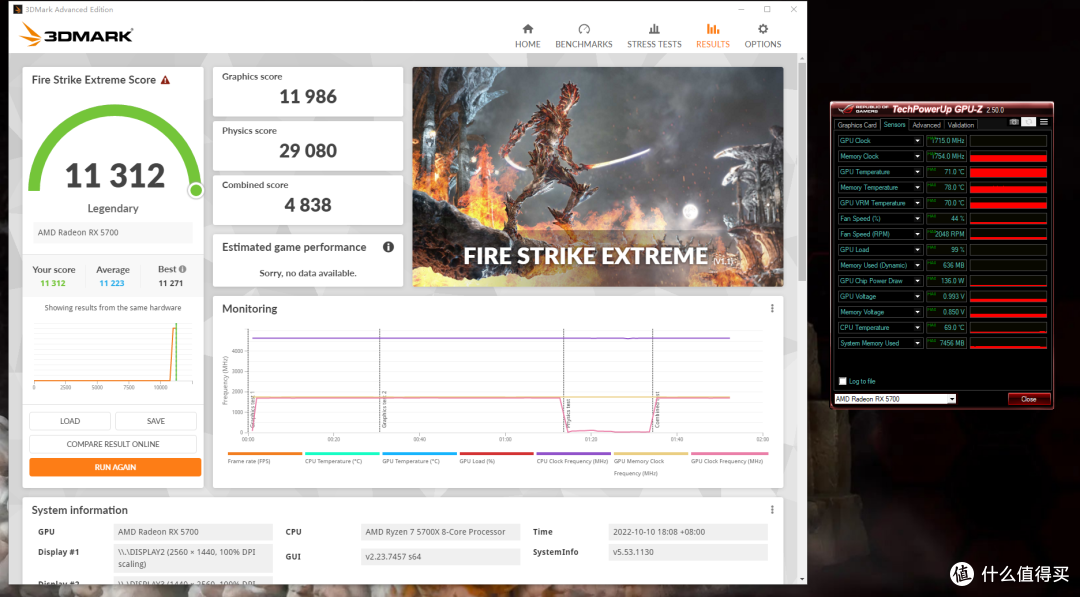 战损成色TUF华硕RX5700矿渣显卡验票：3风扇5热管拆解大宝剑实测_显卡散热器_什么值得买