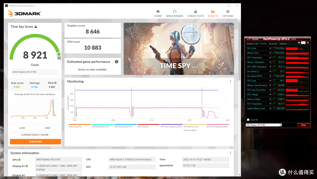 战损成色TUF华硕RX5700矿渣显卡验票：3风扇5热管拆解大宝剑实测_显卡散热器_什么值得买