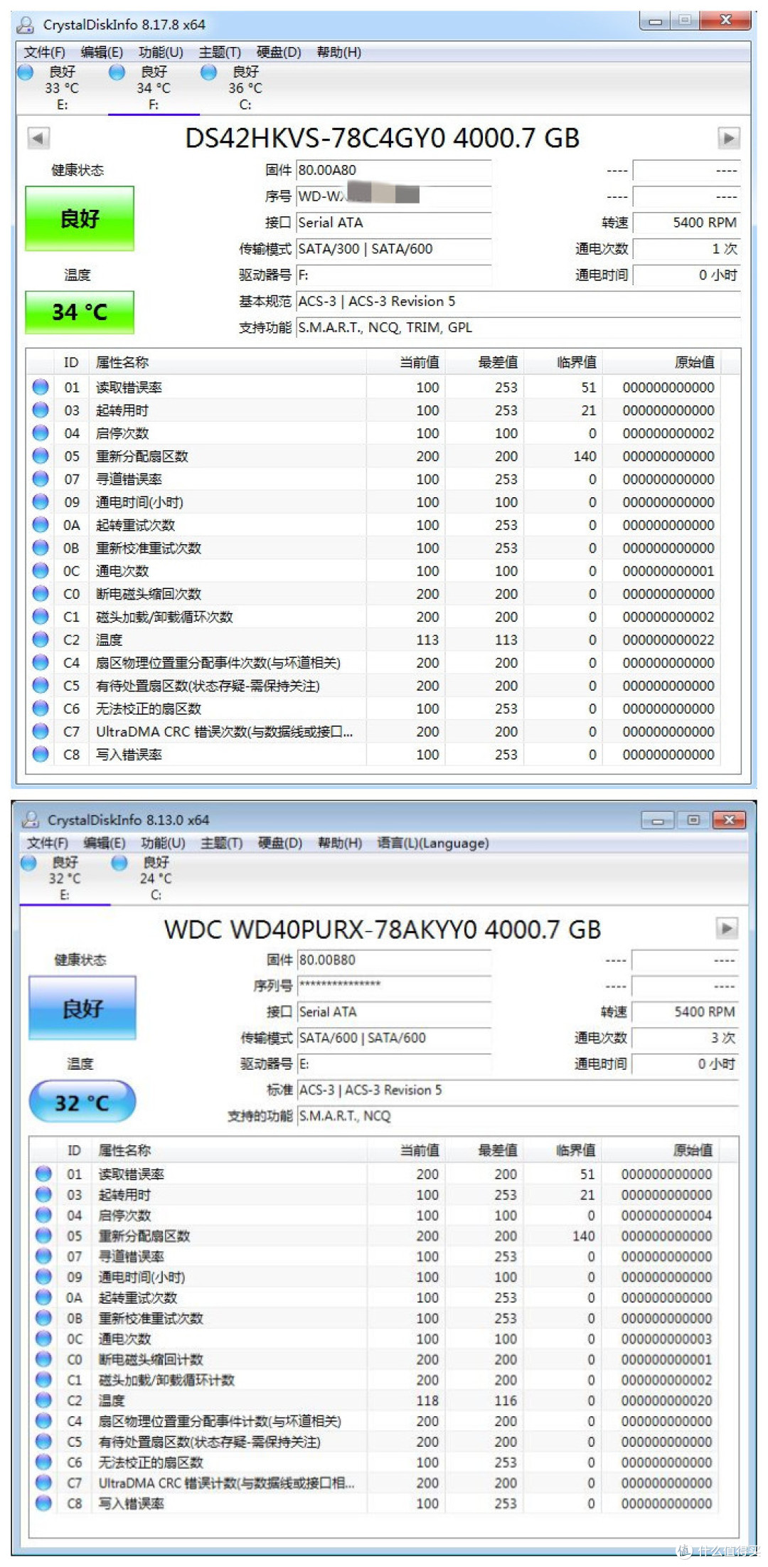 最后一次买机械硬盘了！——海康威视DS42HKVS和WD40PURX的简单测试_机械硬盘_什么值得买
