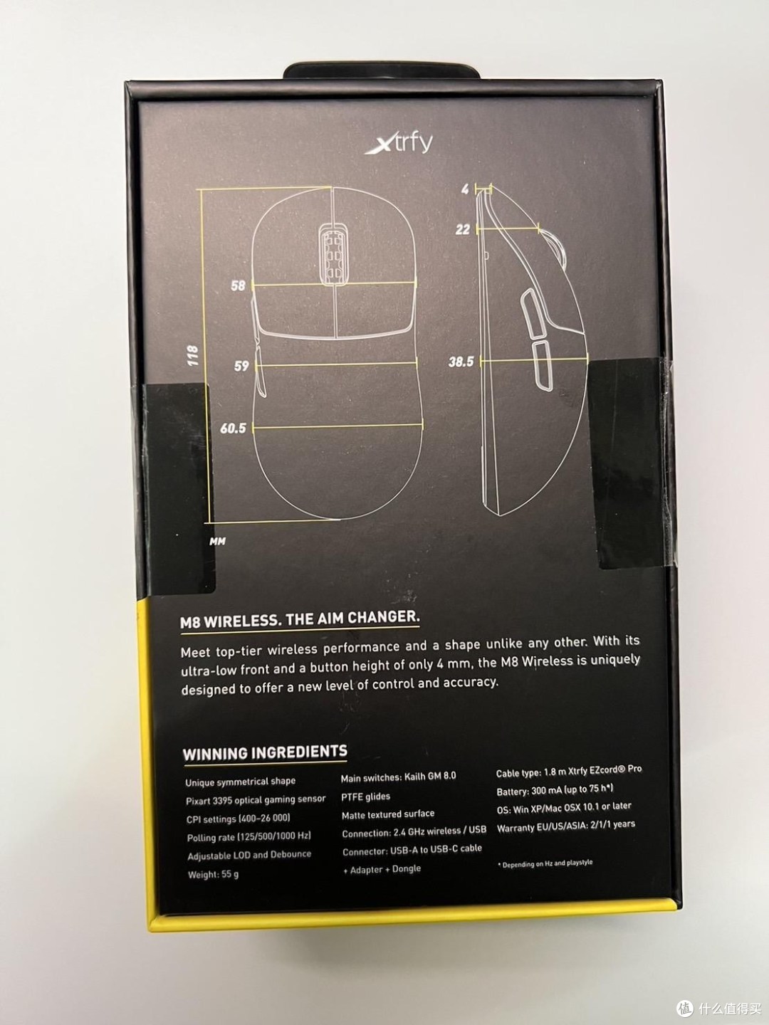 Xtrfy 超轻量非中空鼠标 M8无线电竞鼠标 _鼠标_什么值得买