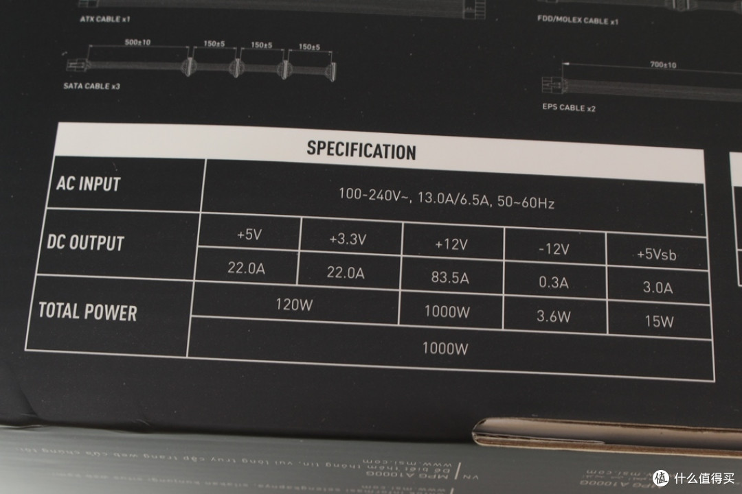 微星MPG A1000G 1000W金牌全模块化电源体验_电脑电源_什么值得买