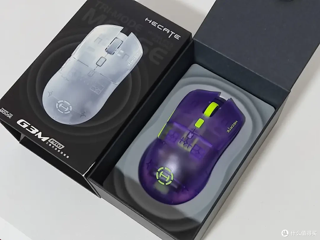 这抹透紫真的爱了，还可以一键切换静音微动！漫步者HECATE G3M PRO灵能版三模无线游戏鼠标体验_鼠标_什么值得买