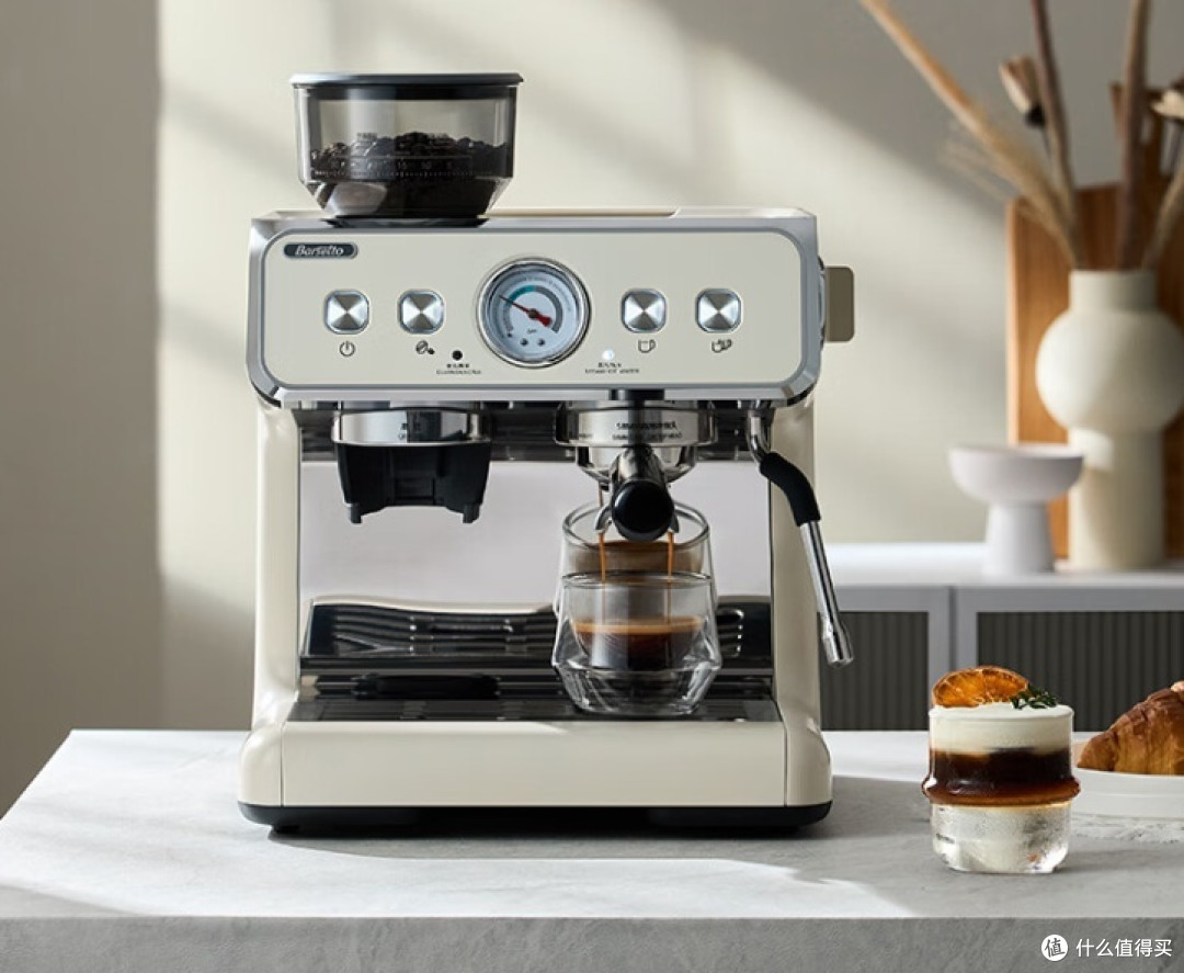 百胜图 研磨一体半自动咖啡机BAE02：独立系统，双核驱动_半自动咖啡机_什么值得买