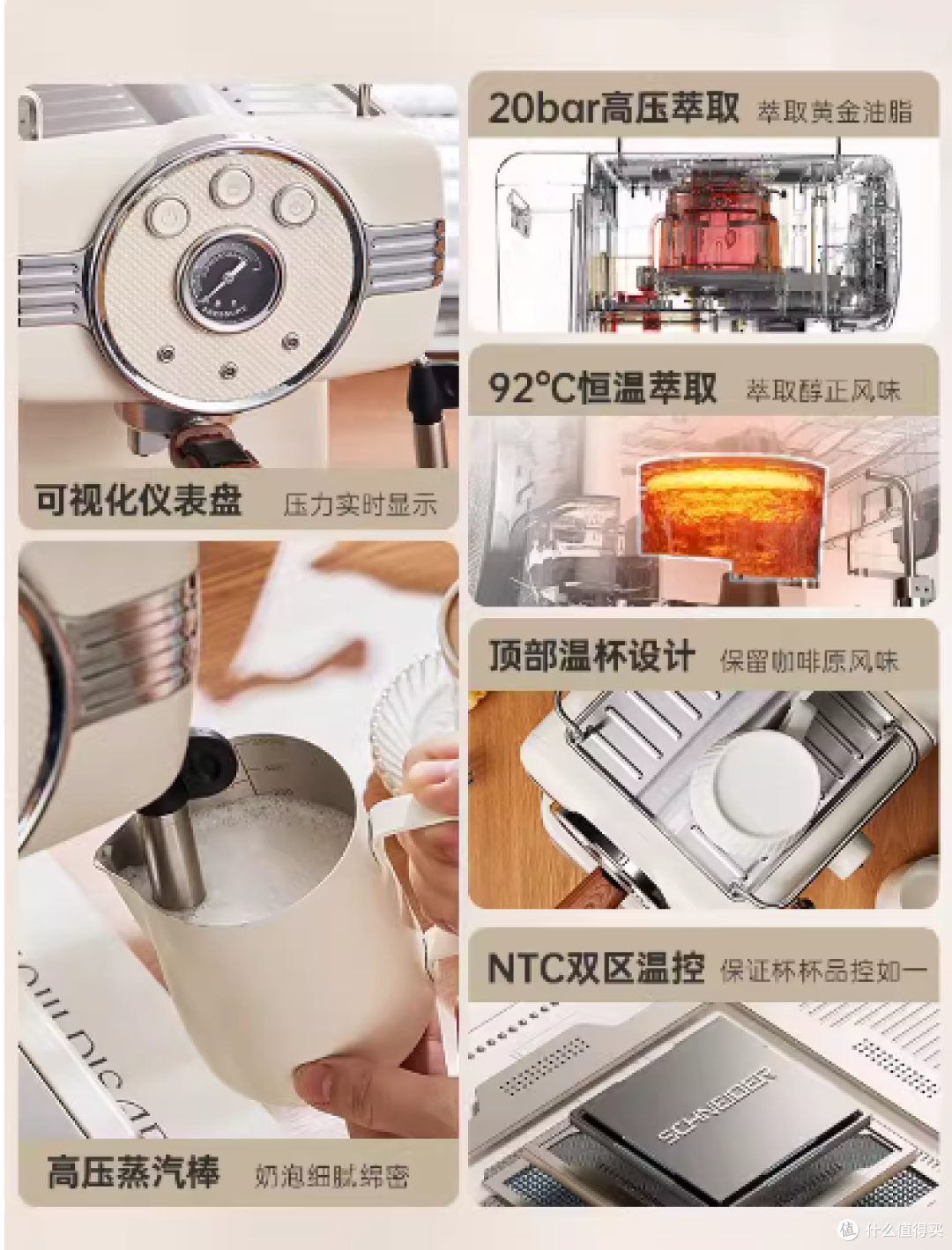 SCHNEIDER施耐德 咖啡机家用意式全半自动办公室一体浓缩奶泡萃取_半自动咖啡机_什么值得买