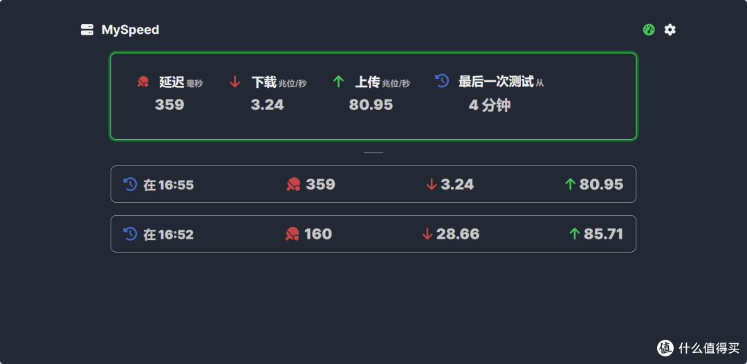 MySpeed 跟踪NAS网络速度_网络存储_什么值得买