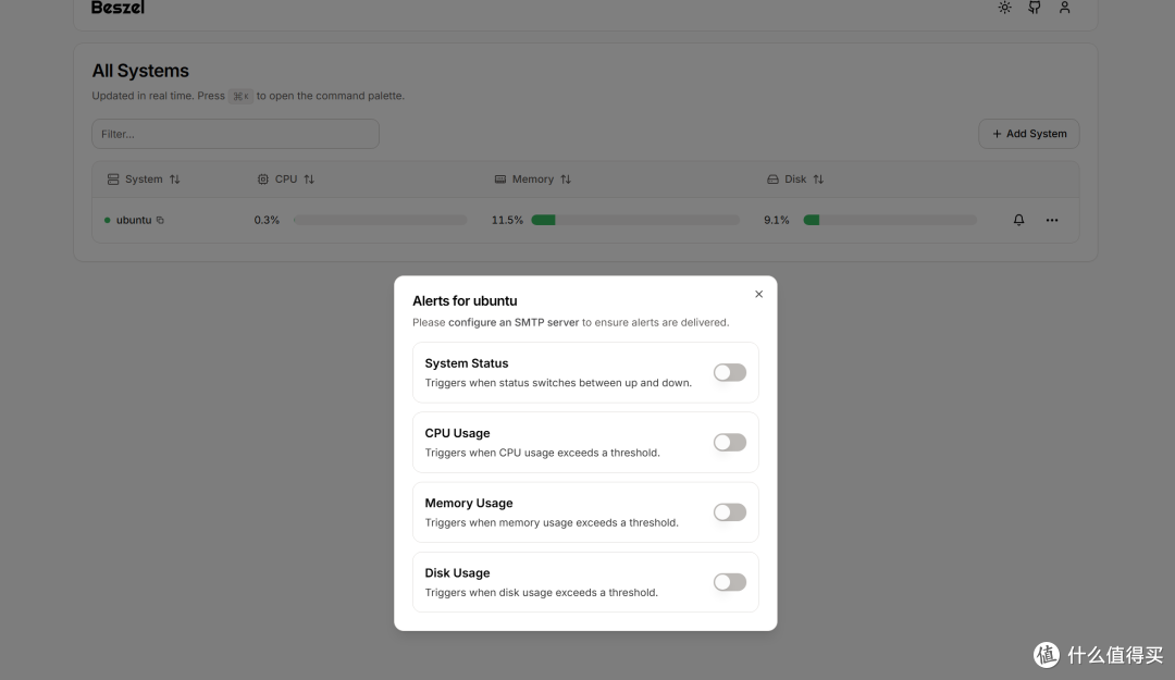 轻量的多服务器资源监控工具 Beszel_网络存储_什么值得买