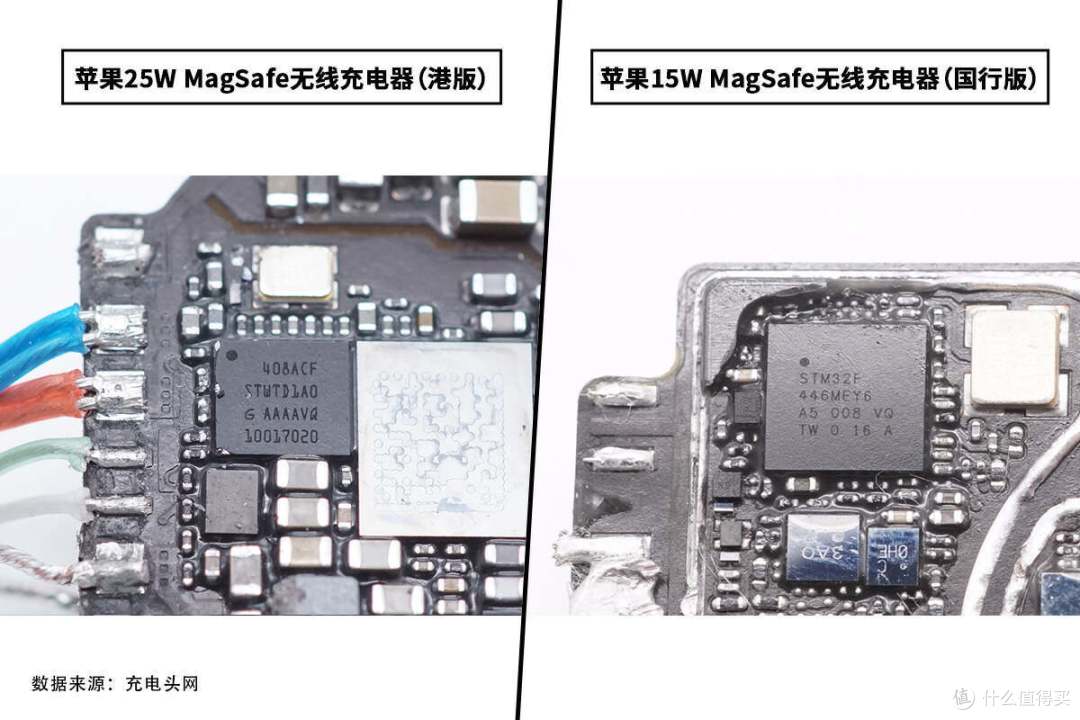 功率差10W设计有何区别？苹果港版、国行版MagSafe无线充电器拆解对比_充电器_什么值得买