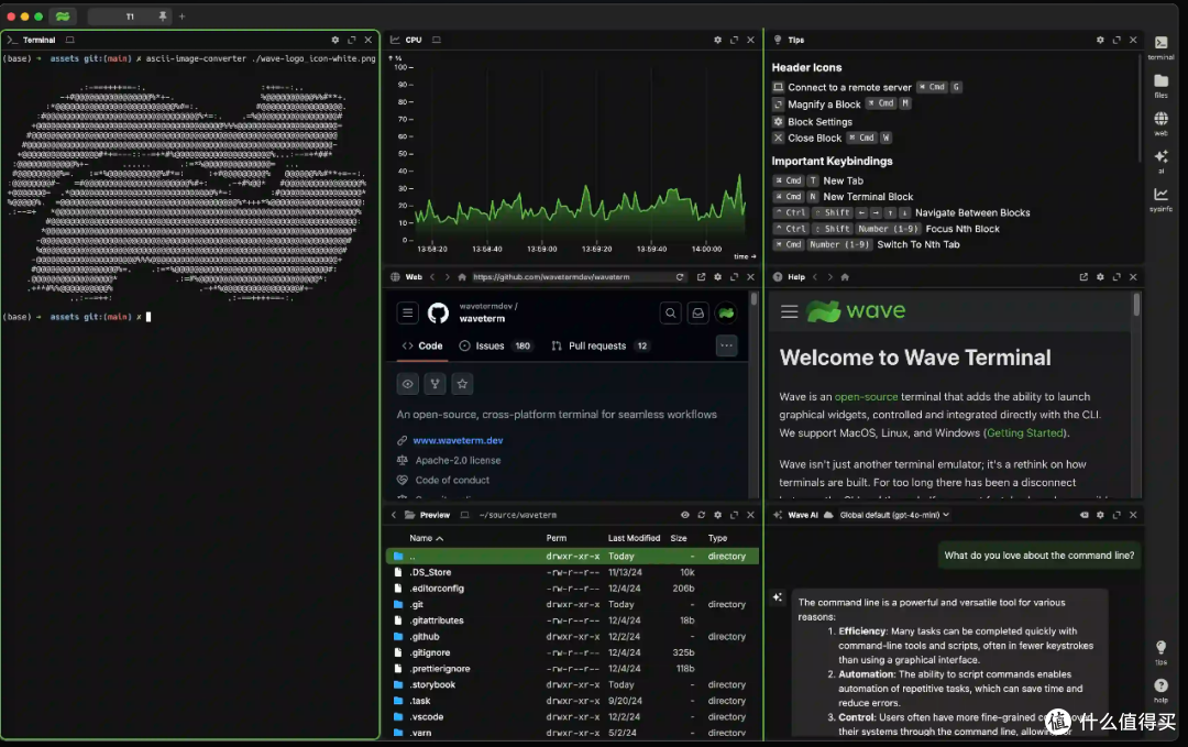 Wave Terminal：带AI和浏览器的跨平台终端管理器_服务软件_什么值得买