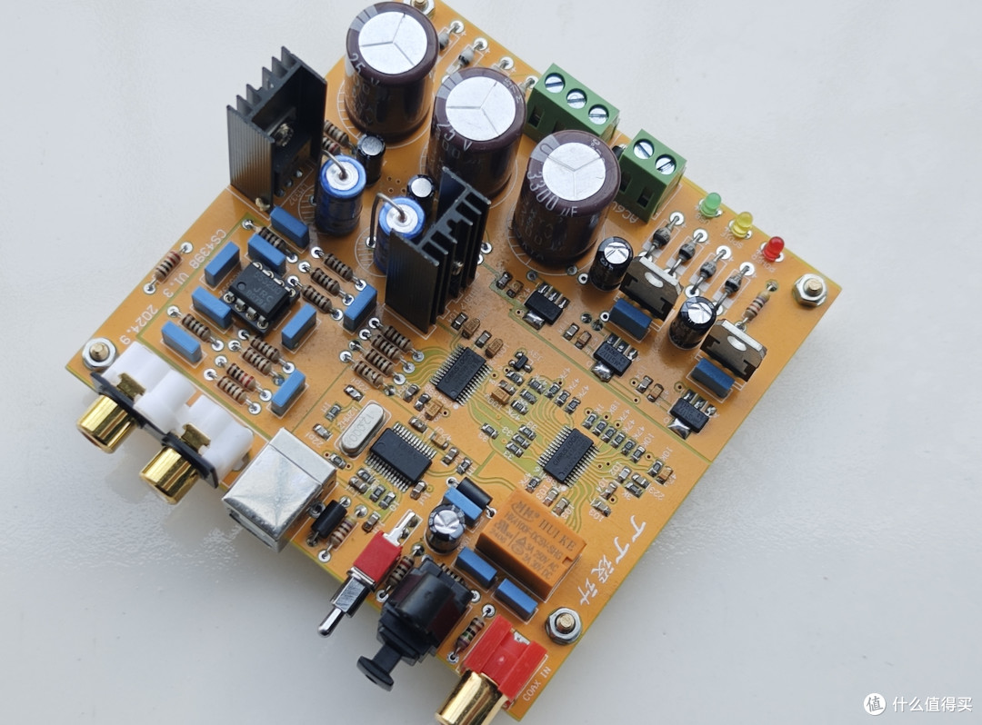丁丁设计的2024年新版CS4398 DAC 带USB 同轴 光纤24/192K解码板_其他专业音频设备_什么值得买